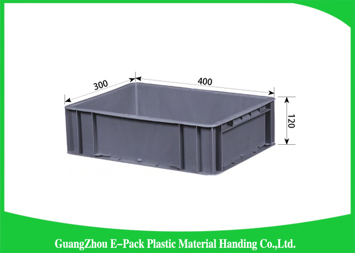 Grey Industrial Euro Stacking Containers Foldable Transport Non - Slip PP