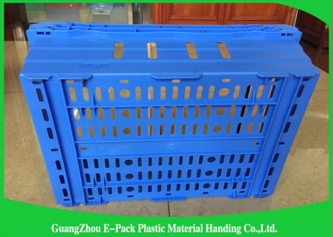 Green Vegetable Plastic Food Crates Large Vented For Cold Chain Transport