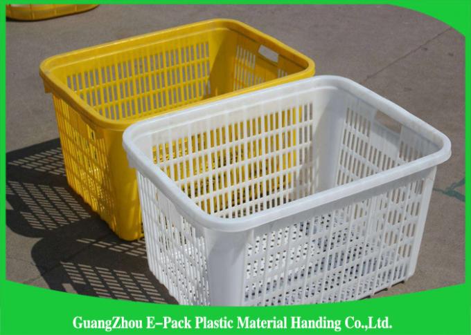 Standard Size Warehouse Plastic Food Crates For Supermarkets Light Storage