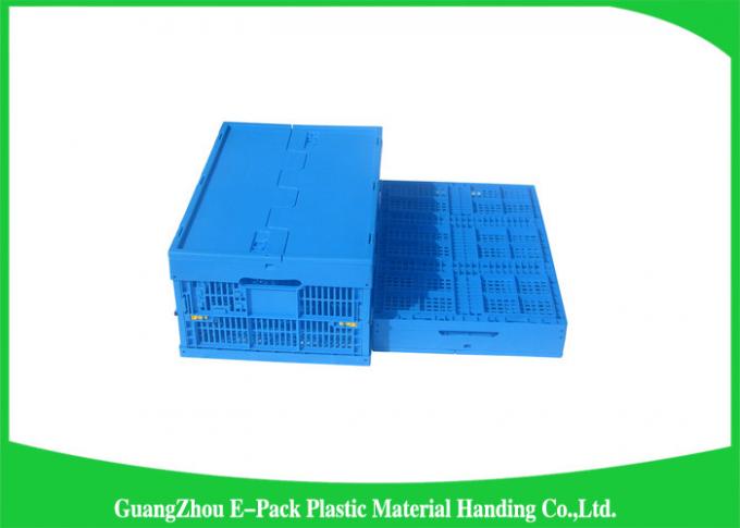 Collapsible Storage Crate With Attached Lids , Portable Plastic Folding ...