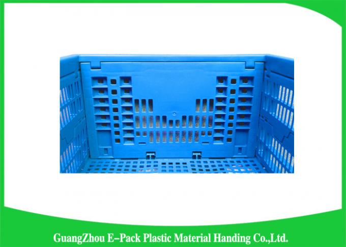 Collapsible Storage Crate With Attached Lids , Portable Plastic Folding ...