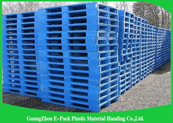 Ventilated Plastic Skids Pallets Single Faced , Euro Blue Plastic ...