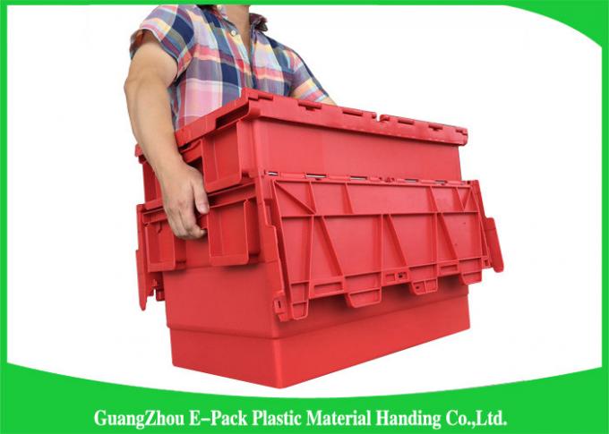 60 Litre Plastic Attached Lid Containers / Lidded Plastic Storage Box