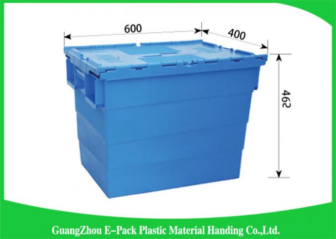 Heavy Duty Moving Stackable Plastic Tote Boxes With Hinged Lids