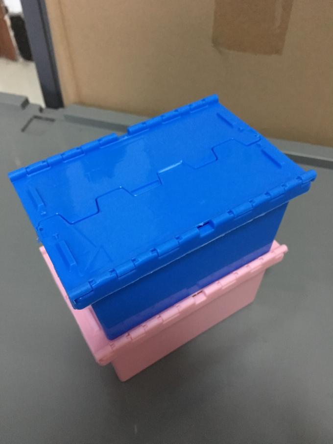 Small Size 120*80*60 mm Plastic Stack Nest Tote Boxes Attached Lids
