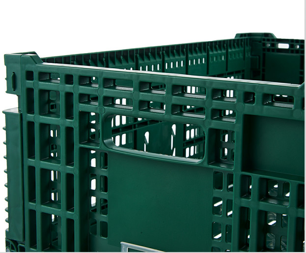 Vented Foldable Fruit And Vegetable Plastic Crates Loading Capacity 20kg